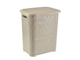ΚΑΛΑΘΙ ΑΠΛΥΤΩΝ RATTAN ΠΛΑΣΤΙΚΟ 45Lt 41x34,5x47cm ΜΠΕΖ | Spitimas